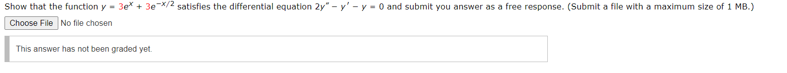 Solved Show that the function y = 3eX + 3e-X/2 satisfies the | Chegg.com