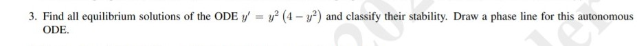 Solved 3. Find all equilibrium solutions of the ODE y = y2 | Chegg.com