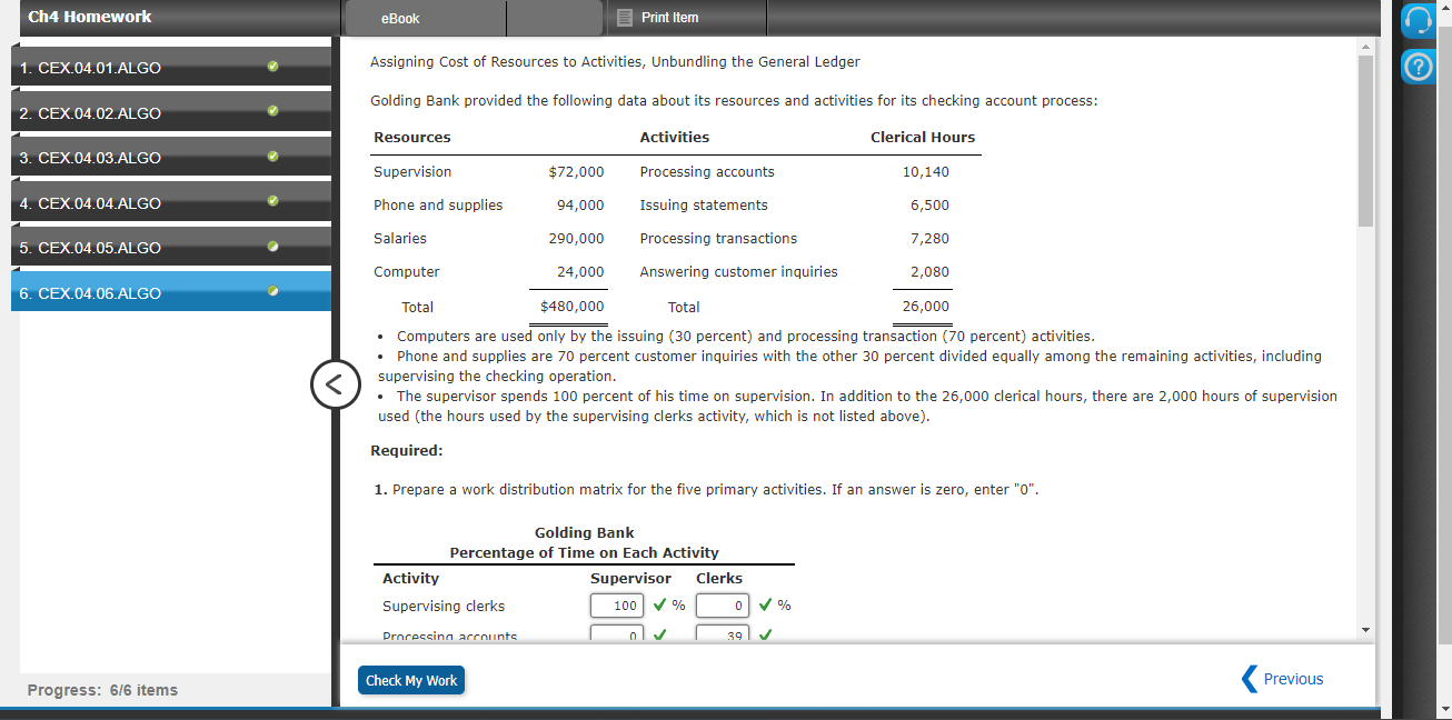 Assigning Cost of Resources to Activities, Unbundling | Chegg.com