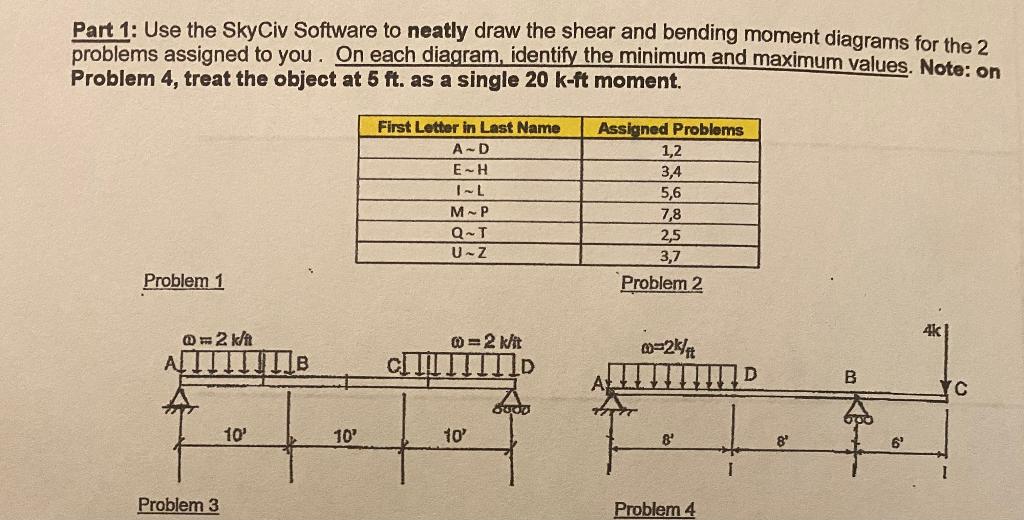 Part 1: Use the SkyCiv Software to neatly draw the | Chegg.com