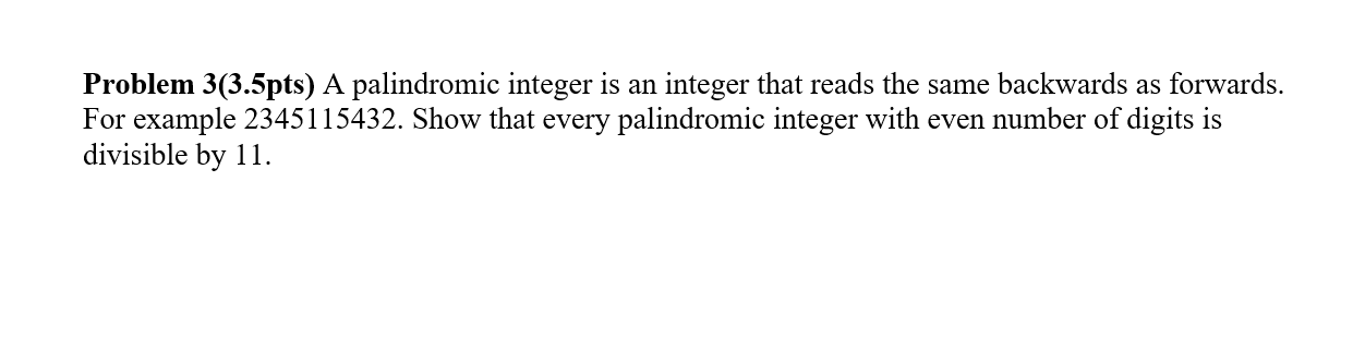 Solved Problem 335pts A Palindromic Integer Is An Integer 3153