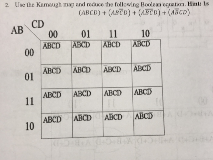 Solved Use the Karnaugh map and reduce the following Boolean | Chegg.com