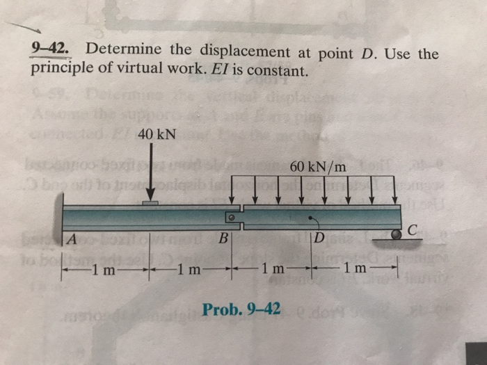 Solved 9-42. Determine the displacement at point D. Use the | Chegg.com