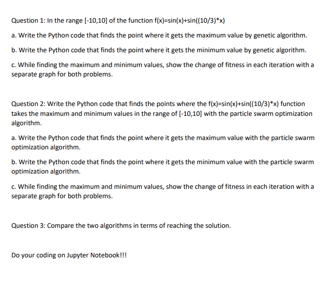 Solved Question 1: In the range [−10,10] of the function | Chegg.com