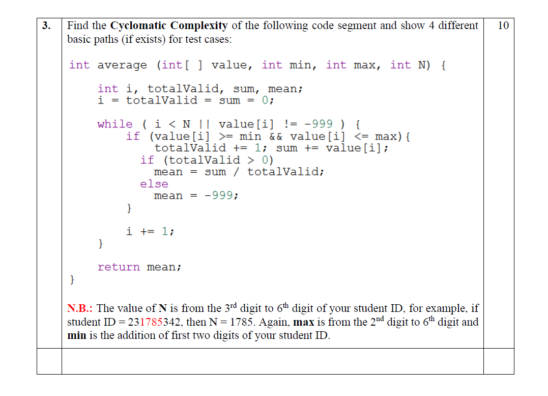 Solved 3. 10 Find the Cyclomatic Complexity of the following | Chegg.com