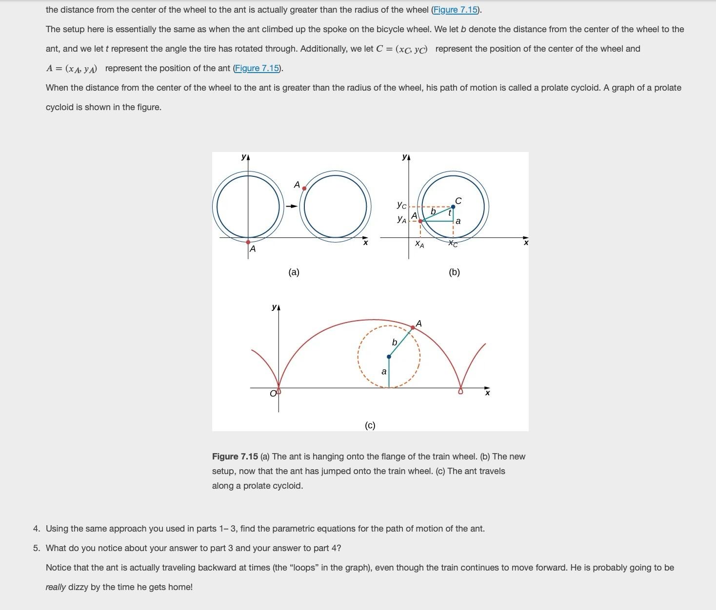 Solved Travels with My Ant: The Curtate and Prolate Cycloids | Chegg.com
