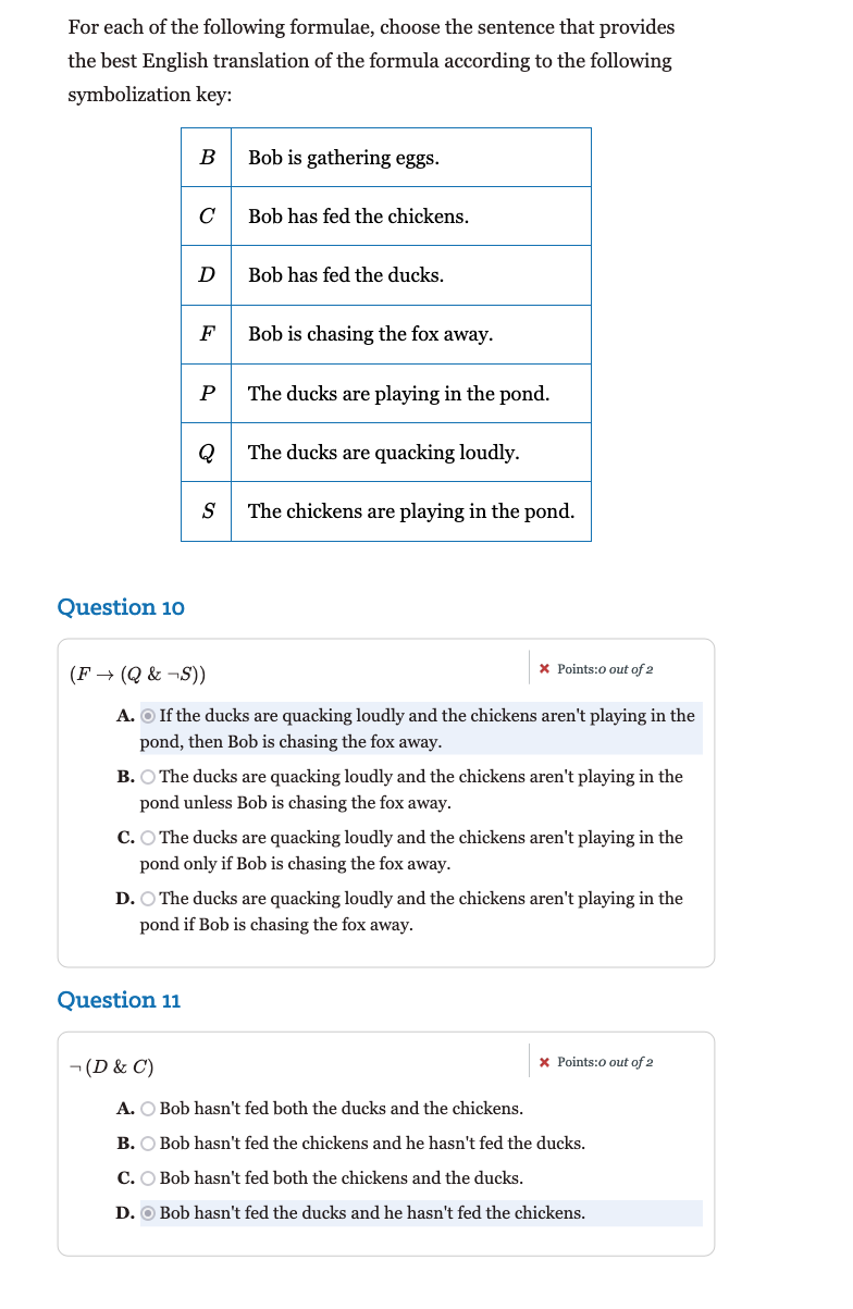 Solved For each of the following formulae, choose the | Chegg.com