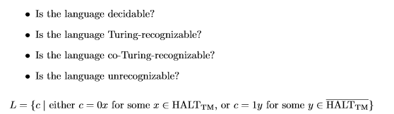 Is the language decidable? • Is the language | Chegg.com