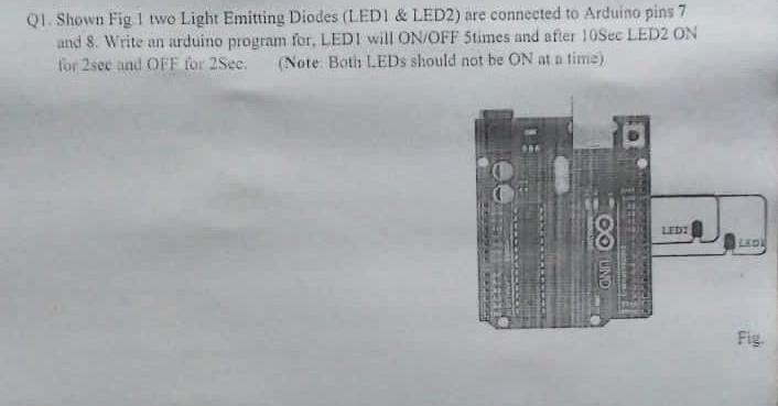 Solved Q1. Shown Fig 1 two Light Emitting Diodes (LEDI \& | Chegg.com