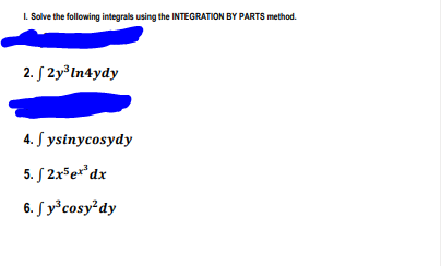 Solved Solve the following integrals using the INTEGRATION | Chegg.com