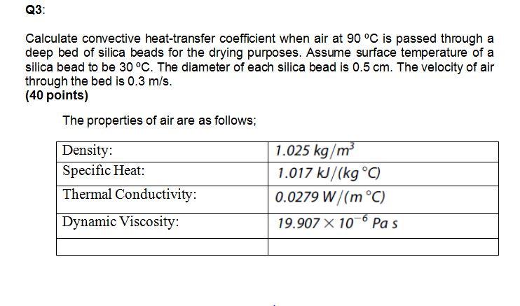 Solved Q3: Calculate convective heat-transfer coefficient | Chegg.com
