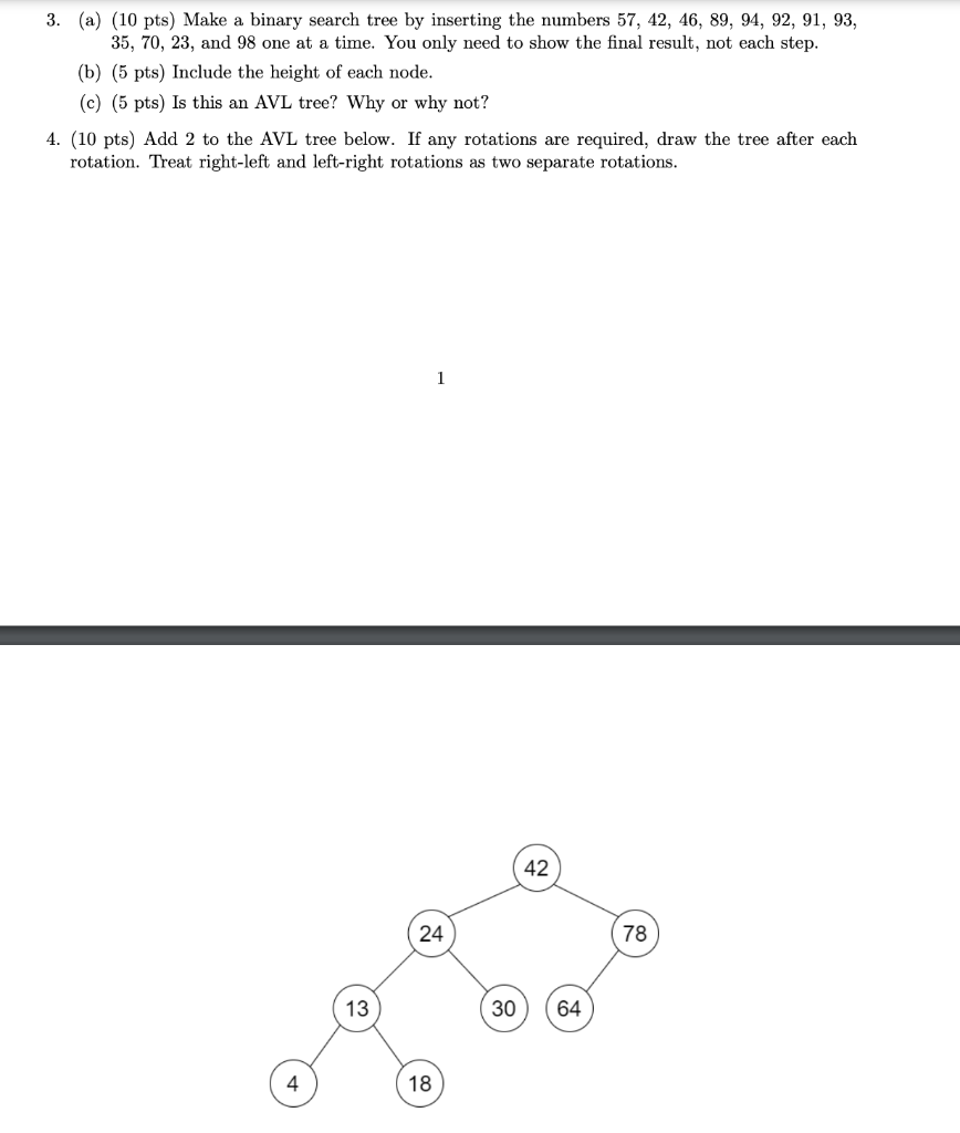 Solved 3 A 10 Pts Make A Binary Search Tree By 