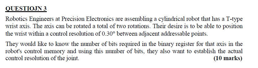 Solved QUESTIOJN 3 Robotics Engineers at Precision | Chegg.com