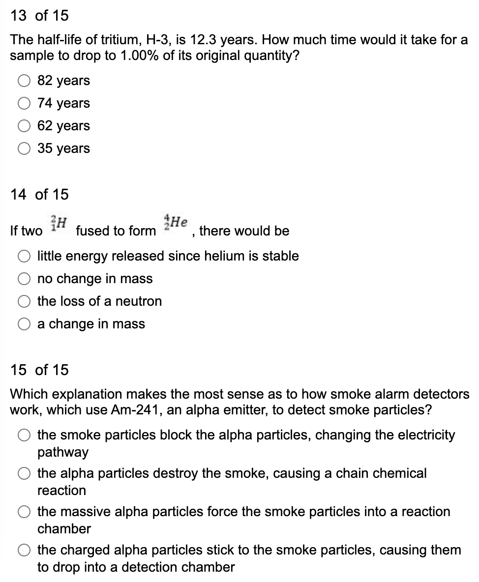 Solved The half-life of tritium, H−3, is 12.3 years. How | Chegg.com