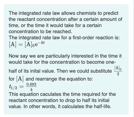 Solved The integrated rate law allows chemists to predict | Chegg.com