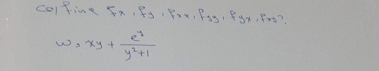 Solved colline Exify &xx, fgy, fyx, Exy? , ws xy + y²+1 | Chegg.com