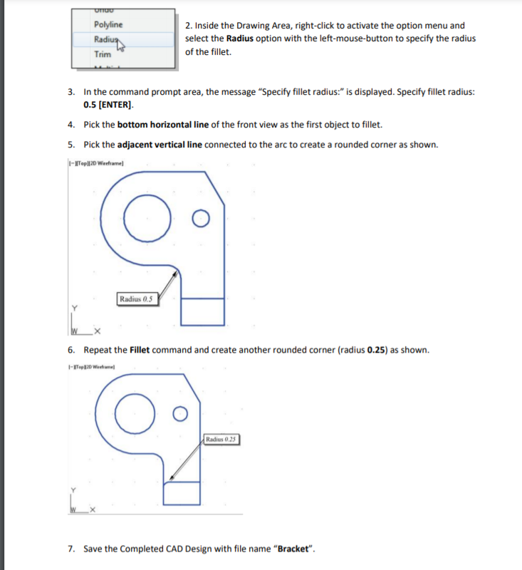 AutoCAD Assignment 5 - Dimensioning (The Bracket | Chegg.com