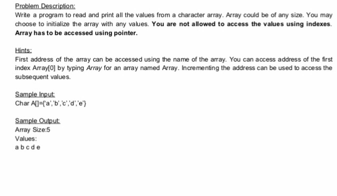 Solved Problem Description Write A Program To Read And