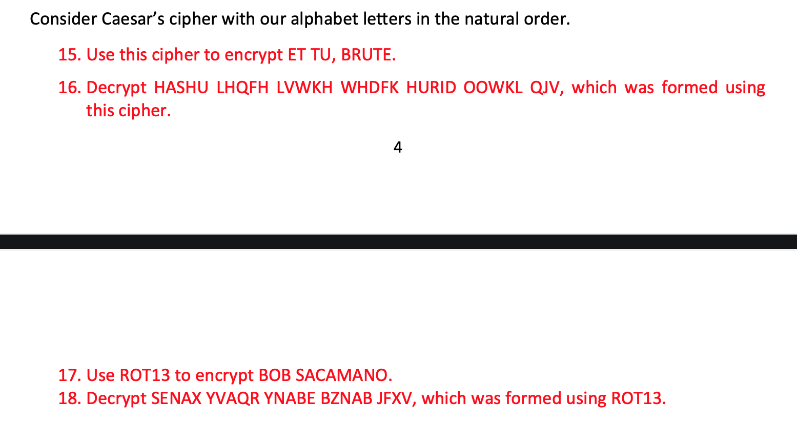 Solved Consider Caesar's cipher with our alphabet letters in | Chegg.com