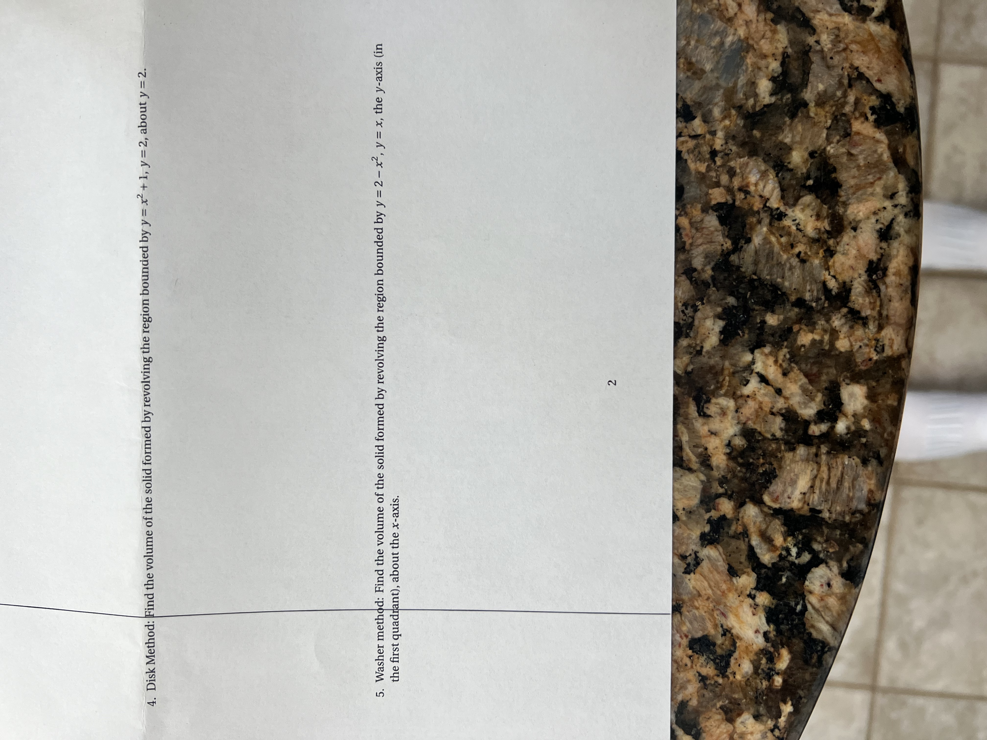 Solved Please help solve 4: Disk Method: Find the volume of | Chegg.com