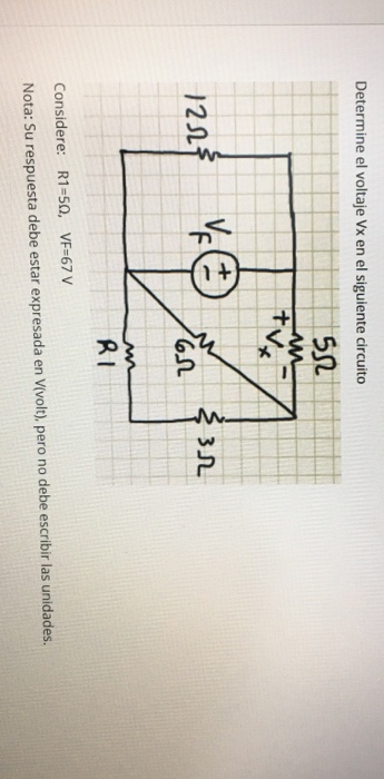 Solved Determine el voltaje Vx en el siguiente circuito 52 | Chegg.com