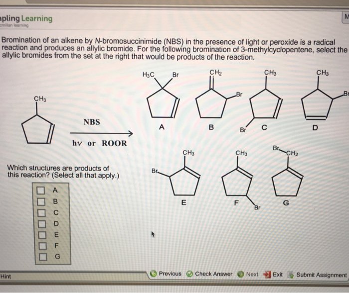 Solved What is the product when NBS and hv or ROOR is added | Chegg.com