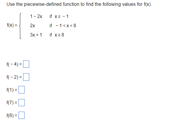 Solved Use The Piecewise Defined Function To Find The 4909