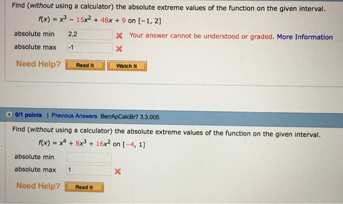 Solved Find (without using a calculator) the absolute | Chegg.com