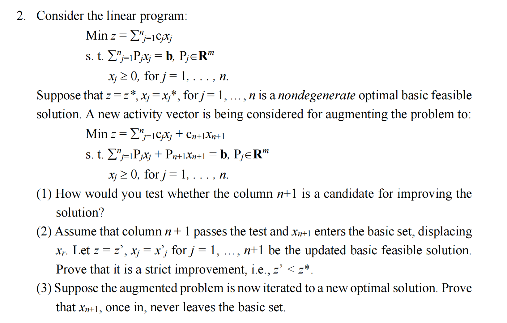 Solved Consider the linear | Chegg.com