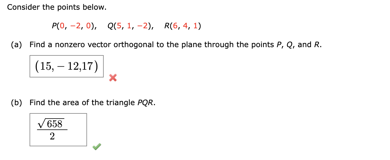 Solved Consider the points below. \\[ P(0,-2,0), \\quad | Chegg.com