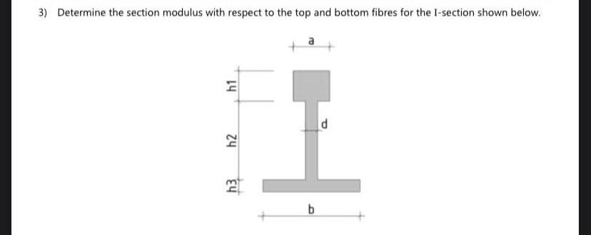 Solved 3) Determine the section modulus with respect to the | Chegg.com