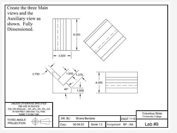 Solved Create the three Main views and the Auxiliary view as | Chegg.com