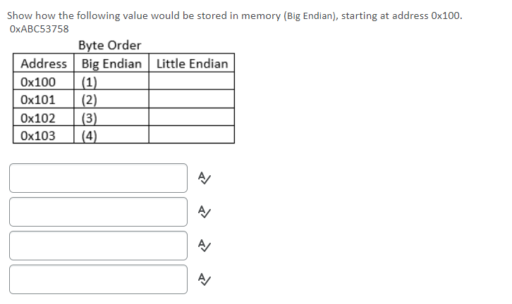 Solved Show how the following value would be stored in | Chegg.com