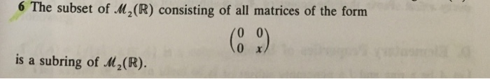 Solved A. Examples of Subrings Prove that each of the | Chegg.com