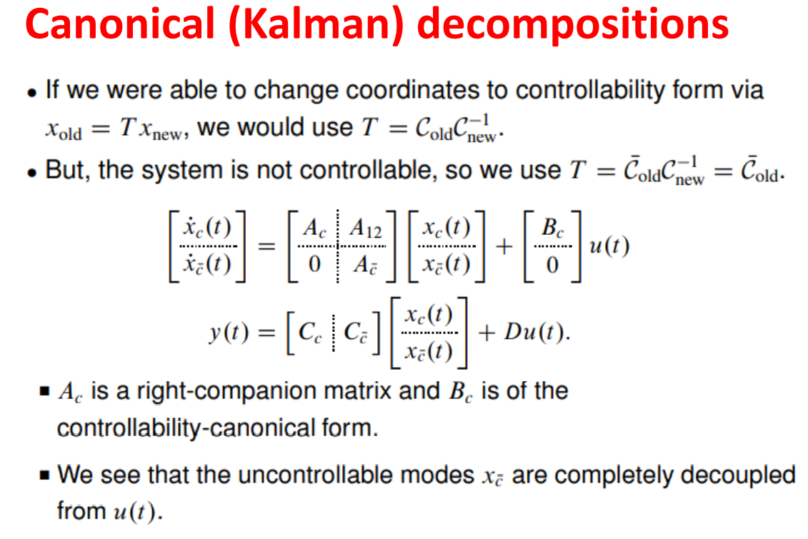 Solved Canonical (Kalman) decompositions Example: Consider | Chegg.com