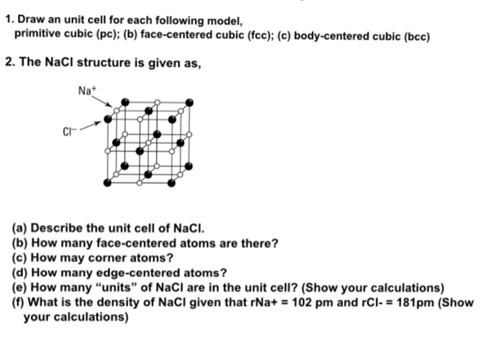 Solved Draw an unit cell for each following model, primitive | Chegg.com