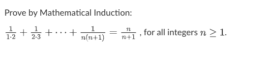 Solved Prove by Mathematical Induction: | Chegg.com