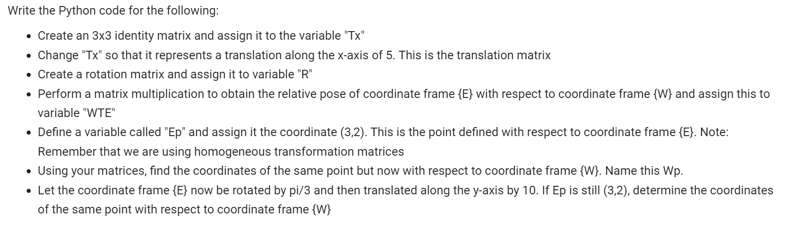 Solved Write the Python code for the following: • Create an | Chegg.com
