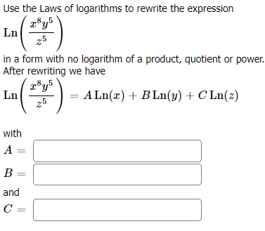 Solved Use the Laws of logarithms to rewrite the expression | Chegg.com