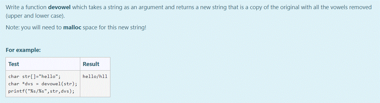 Solved Write a function devowel which takes a string as an | Chegg.com