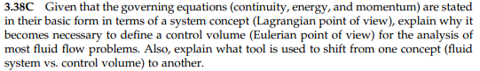 Solved 3.38C Given that the governing equations (continuity, | Chegg.com