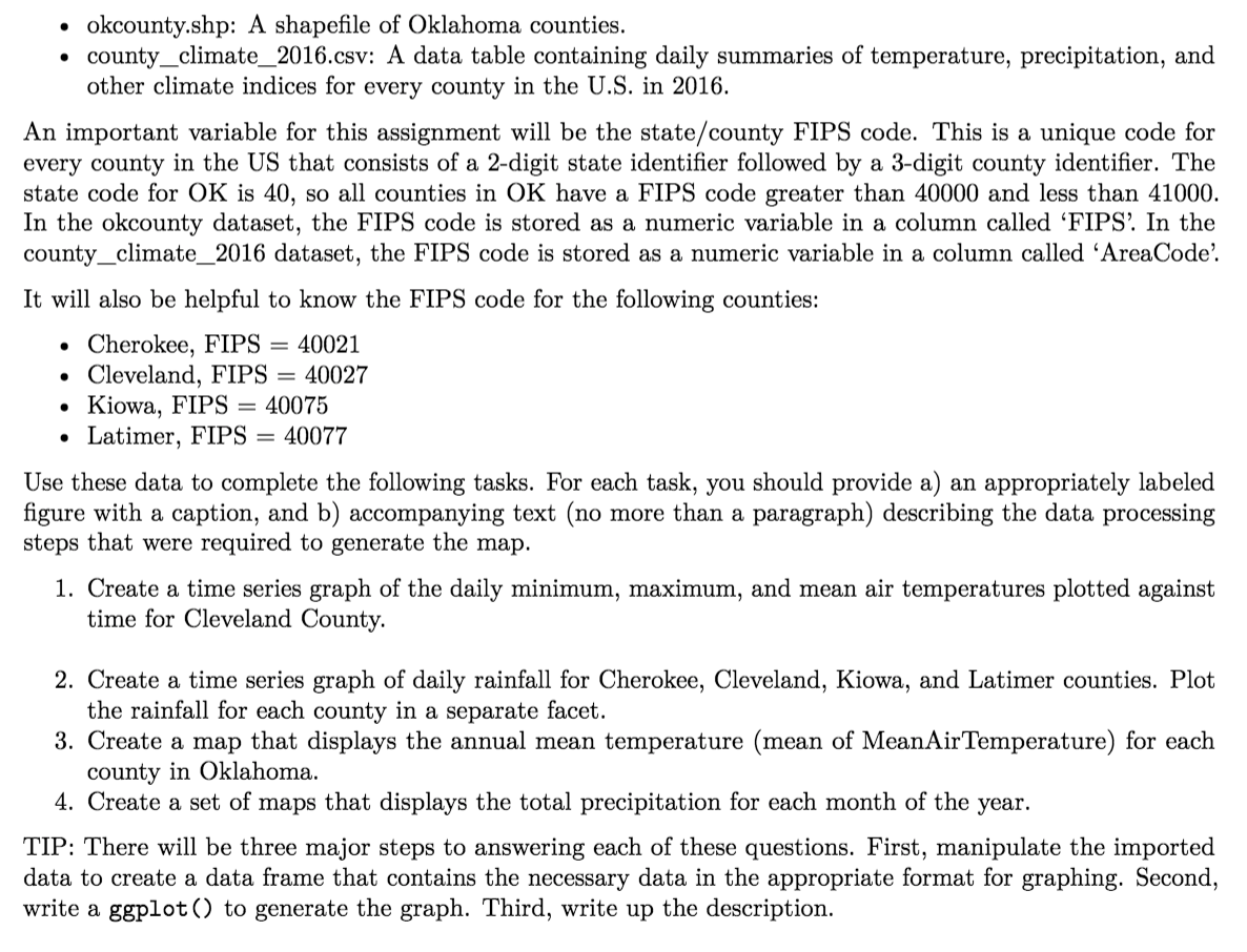 . okcounty.shp: A shapefile of Oklahoma counties. | Chegg.com
