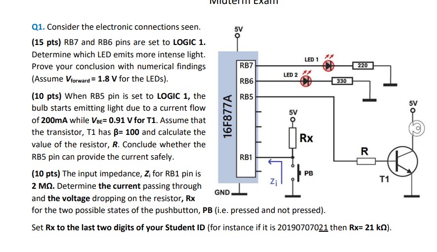 Solved Q1. Consider the electronic connections seen. (15 | Chegg.com