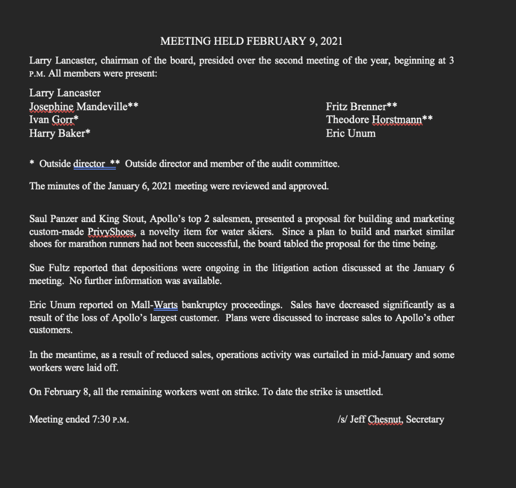 Solved You need to prepare a memo on these subsequent | Chegg.com