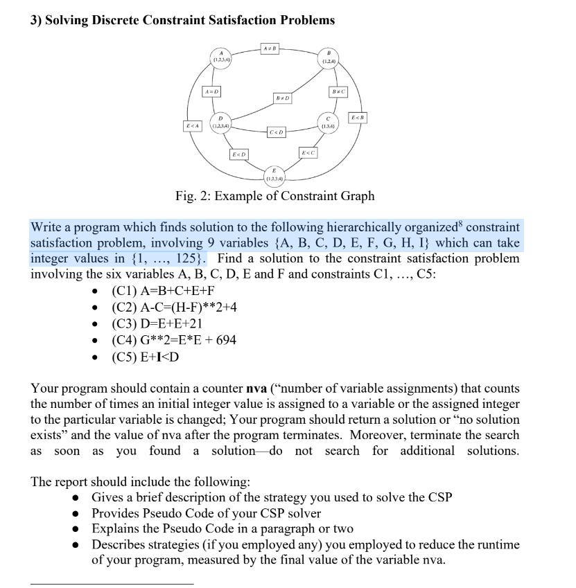 Solved 3) Solving Discrete Constraint Satisfaction Problems | Chegg.com