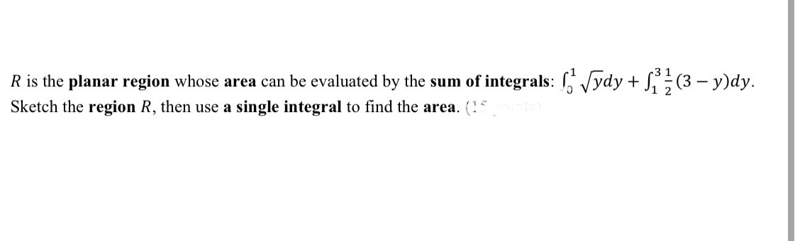 Solved R ﻿is the planar region whose area can be evaluated | Chegg.com