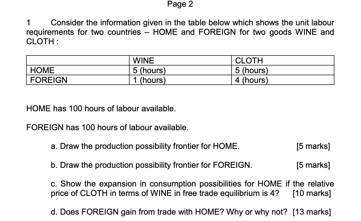 Solved Page 2 1 Consider the information given in the table | Chegg.com