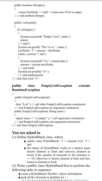 Solved Problem 4: (30%) Giving codes of ListNode, List, and | Chegg.com