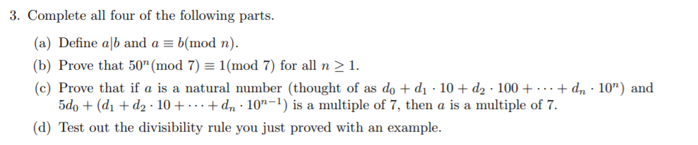Solved 3. Complete all four of the following parts. (a) | Chegg.com