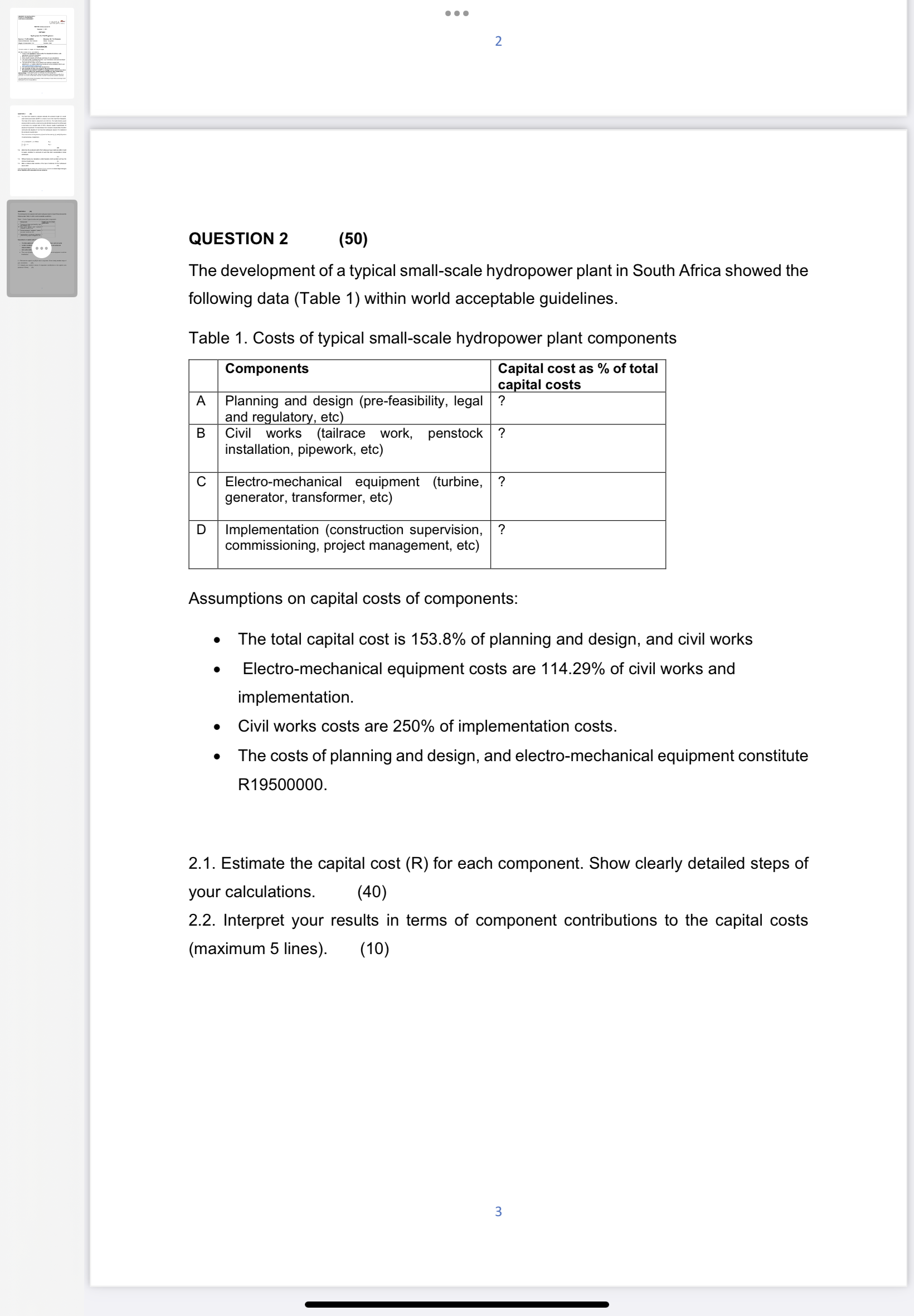Solved QUESTION 2 (50) The development of a typical | Chegg.com